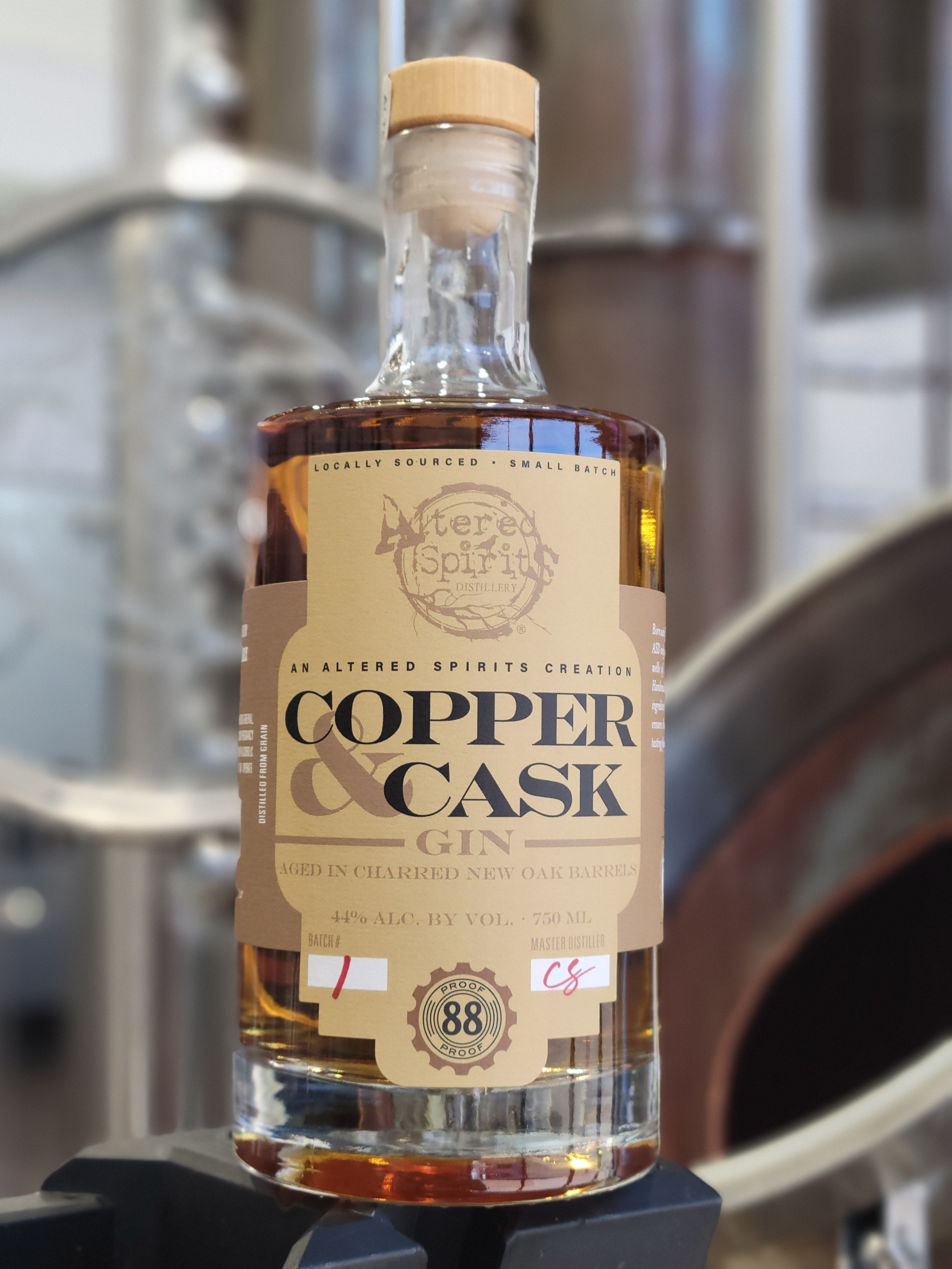Copper and Cask barrel aged Gin | Altered Spirits Distillery